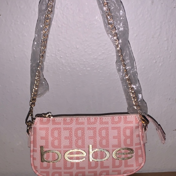 bebe | Bags | Bebe Pink Crossbody Bag With Gold Accents | Poshmark